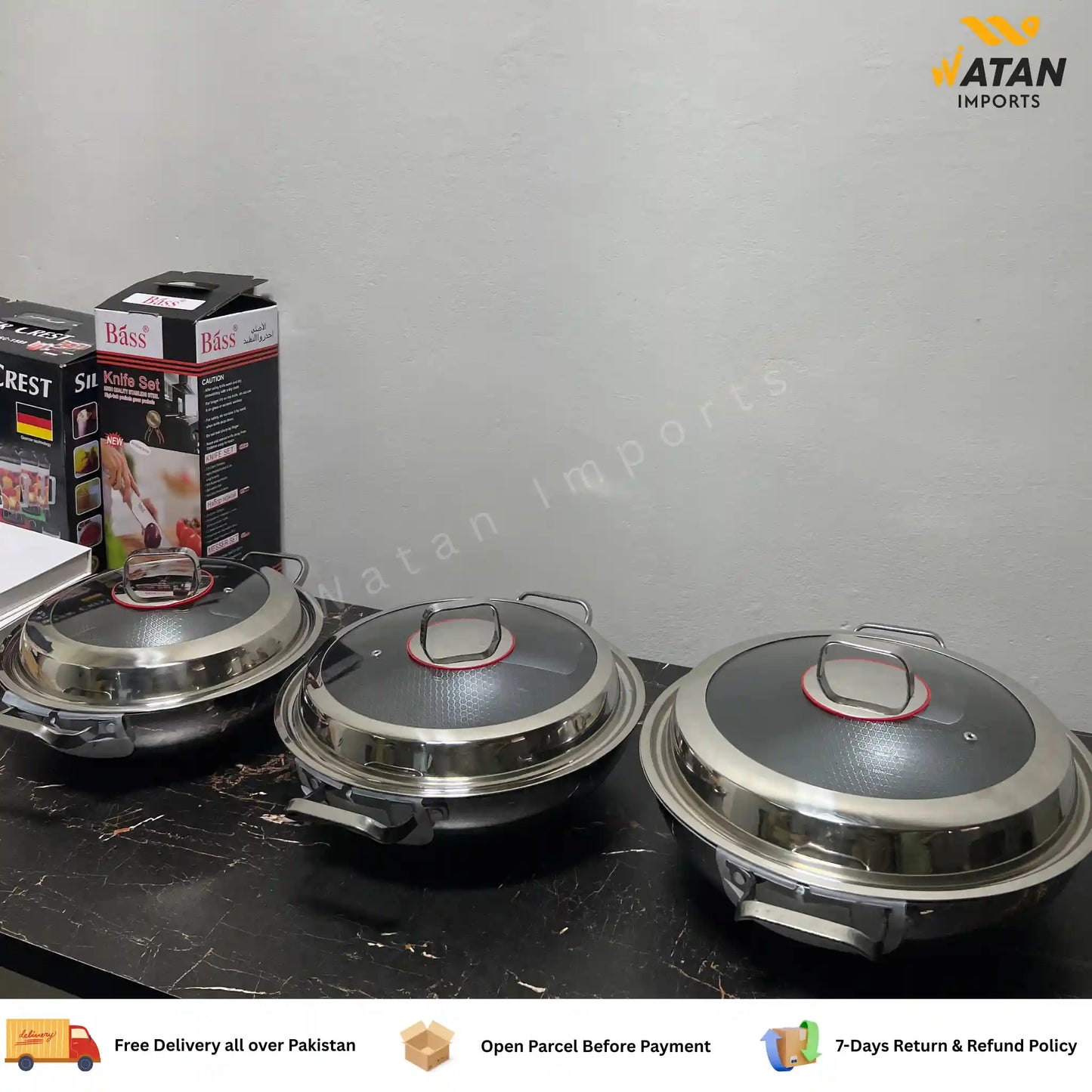 Heavy Duty Lazer Coated Karahi Pan | Non-Stick & Easy to Clean – Watan ...