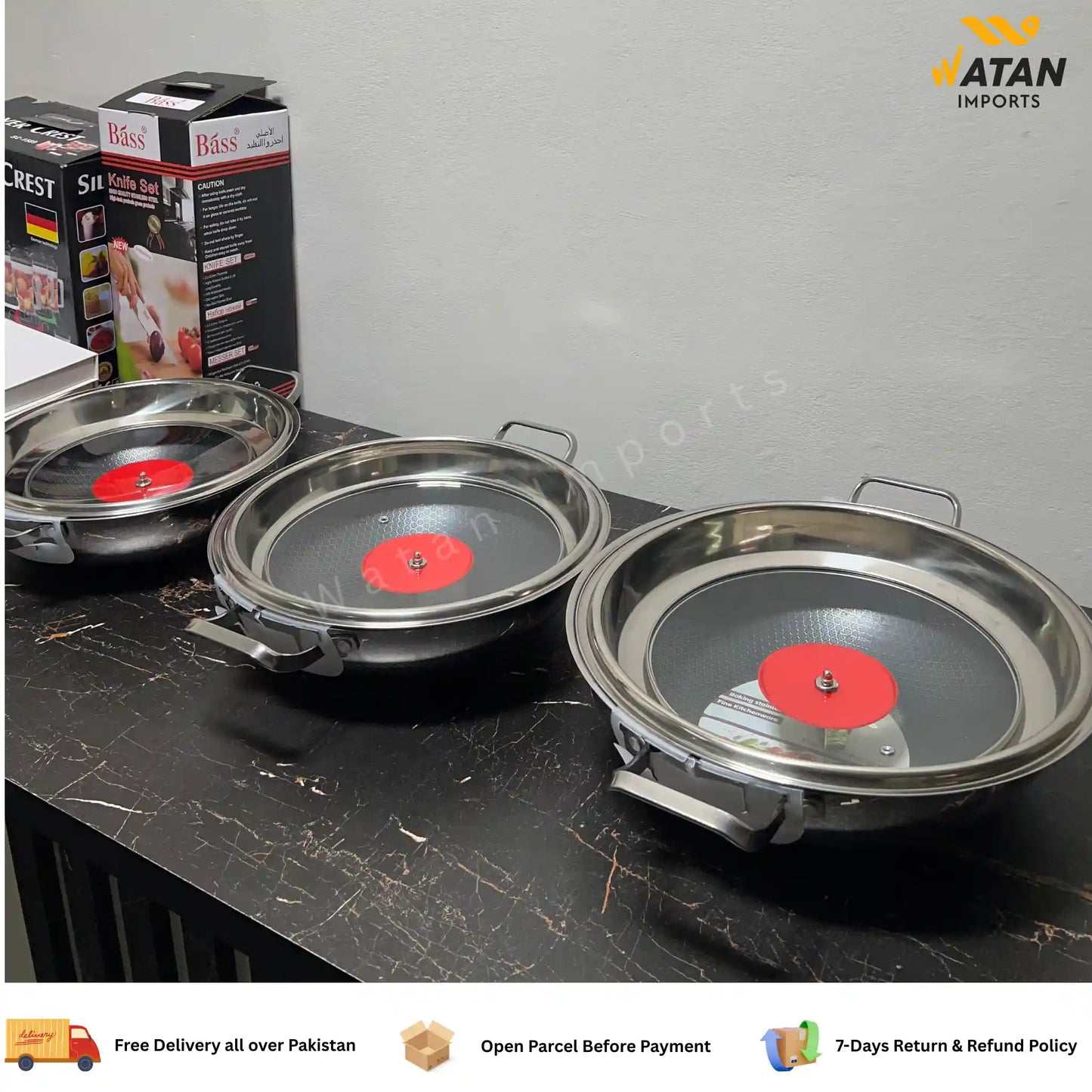 Heavy Duty Lazer Coated Karahi Pan | Non-Stick & Easy to Clean – Watan ...
